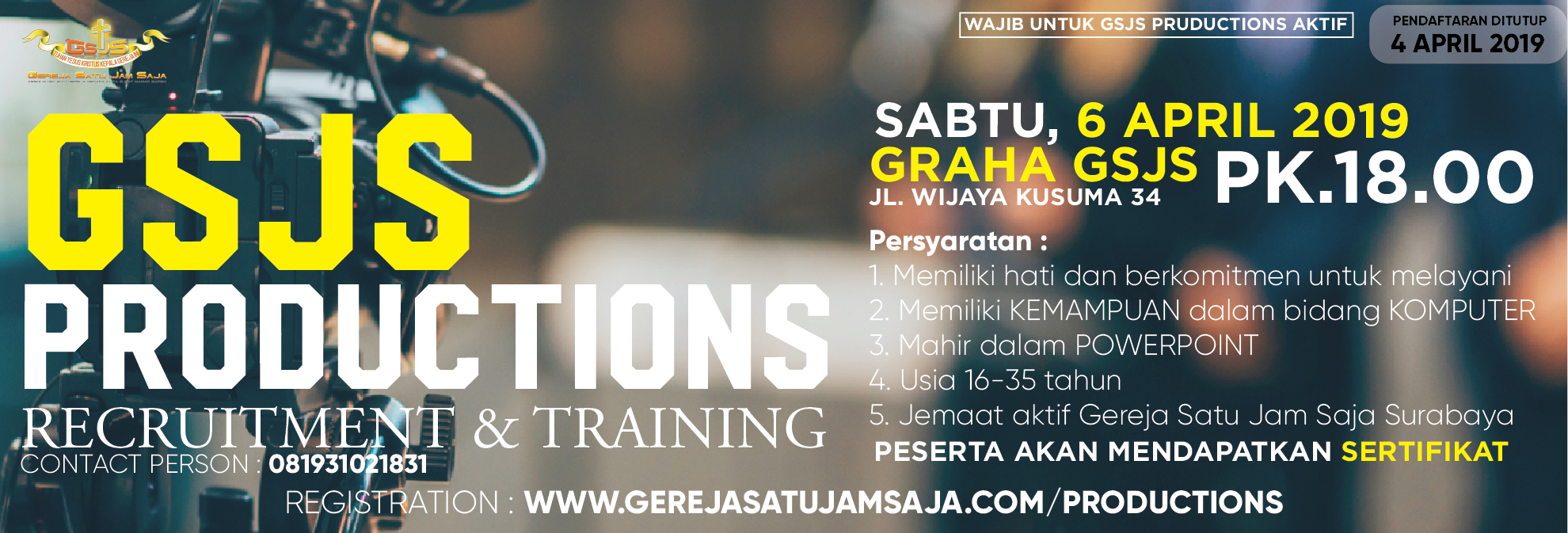 GSJS Productions - Gereja Satu Jam Saja - GSJS Church